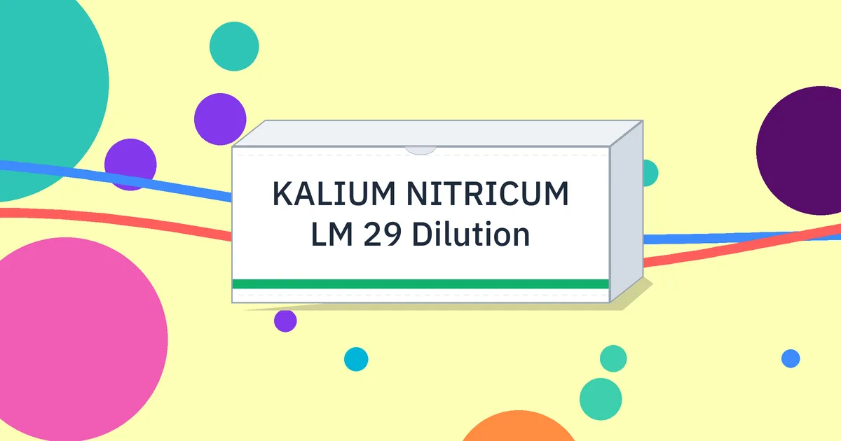 Symbolbild: Packung mit der Aufschrift KALIUM NITRICUM LM 29 Dilution (PZN 12923394) – Verfügbarkeit und Bezug in Apotheken in Frankfurt am Main