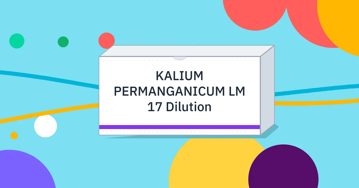 Symbolbild: Packung mit der Aufschrift KALIUM PERMANGANICUM LM 17 Dilution (PZN 12924181) – Verfügbarkeit und Bezug in Apotheken in Frankfurt am Main