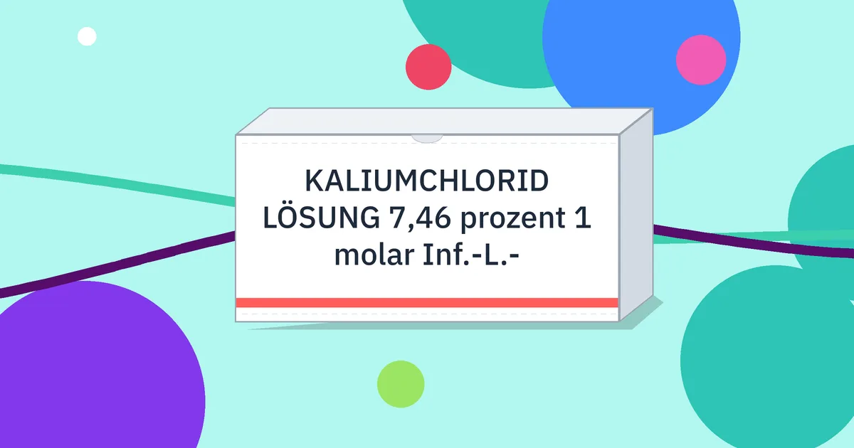 Symbolbild: Packung mit der Aufschrift KALIUMCHLORID LÖSUNG 7,46 prozent 1 molar Inf.-L.- (PZN 20020134) – Verfügbarkeit und Bezug in Apotheken in Frankfurt am Main