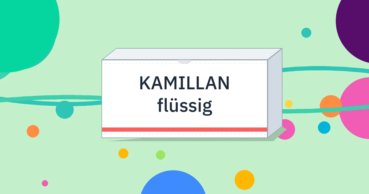 Symbolbild: Packung mit der Aufschrift KAMILLAN flüssig (PZN 03363967) – Verfügbarkeit und Bezug in Apotheken in Frankfurt am Main
