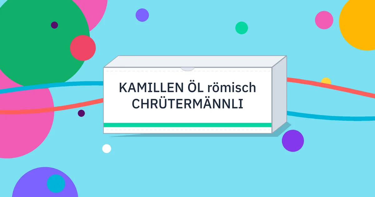 Symbolbild: Packung mit der Aufschrift KAMILLEN ÖL römisch CHRÜTERMÄNNLI (PZN 07196762) – Verfügbarkeit und Bezug in Apotheken in Frankfurt am Main
