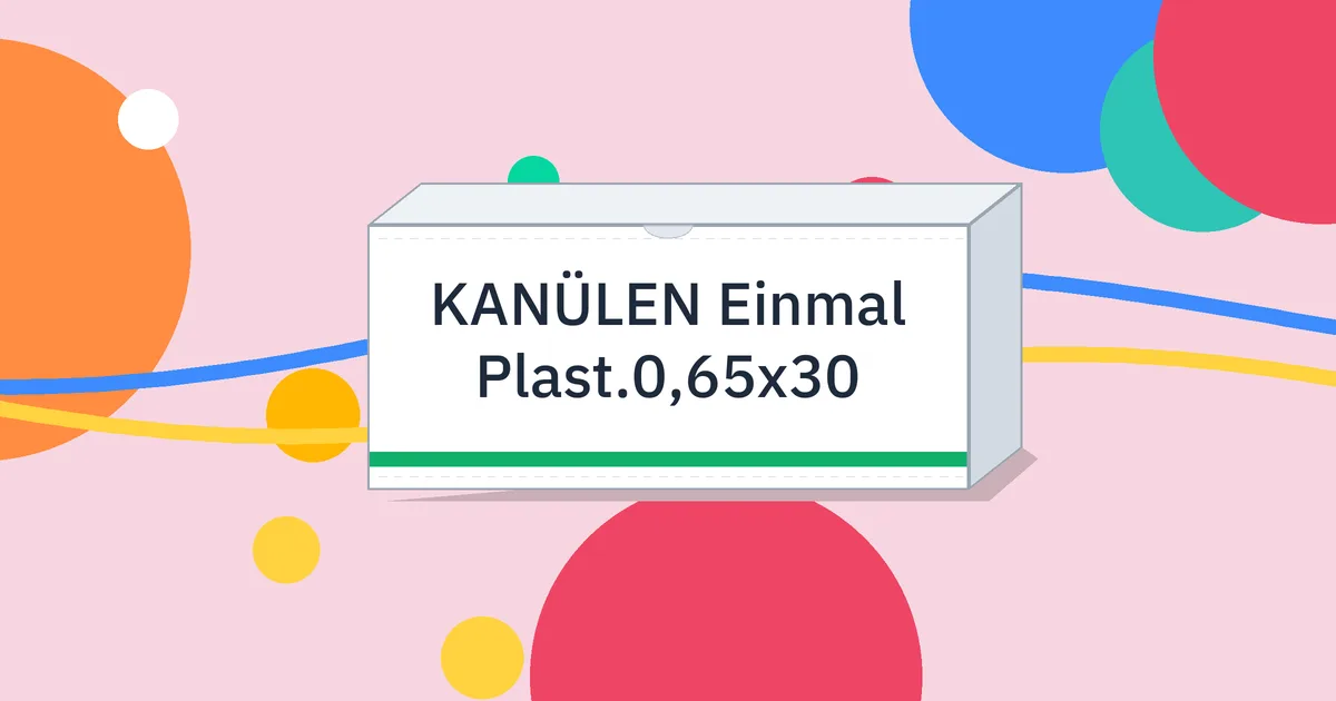 Symbolbild: Packung mit der Aufschrift KANÜLEN Einmal Plast.0,65x30 (PZN 01729068) – Verfügbarkeit und Bezug in Apotheken in Frankfurt am Main