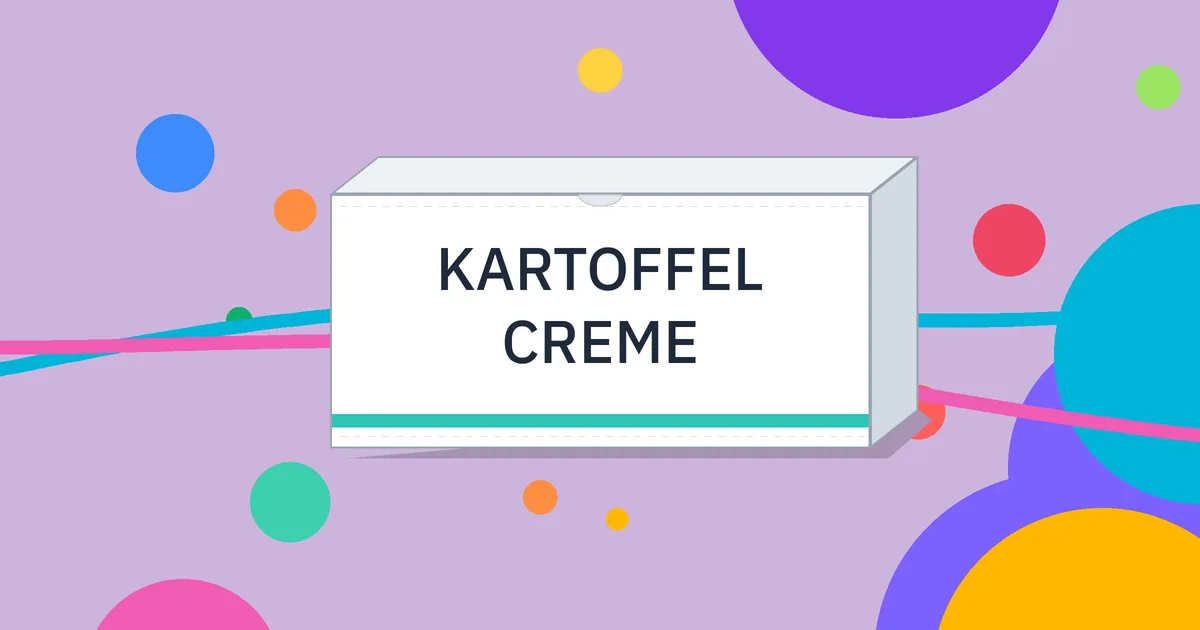 Symbolbild: Packung mit der Aufschrift KARTOFFEL CREME (PZN 14262979) – Verfügbarkeit und Bezug in Apotheken in Frankfurt am Main