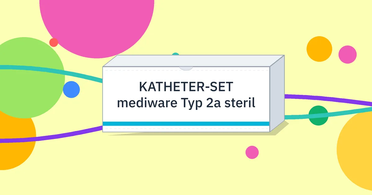 Symbolbild: Packung mit der Aufschrift KATHETER-SET mediware Typ 2a steril (PZN 04673902) – Verfügbarkeit und Bezug in Apotheken in Frankfurt am Main