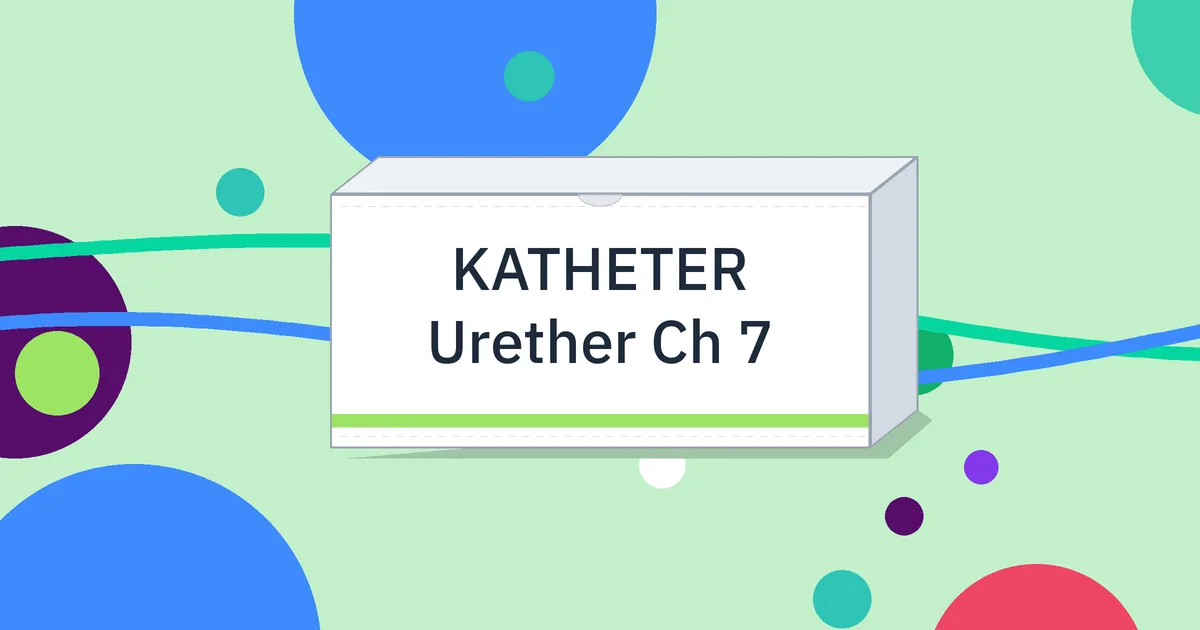 Symbolbild: Packung mit der Aufschrift KATHETER Urether Ch 7 (PZN 02441642) – Verfügbarkeit und Bezug in Apotheken in Frankfurt am Main