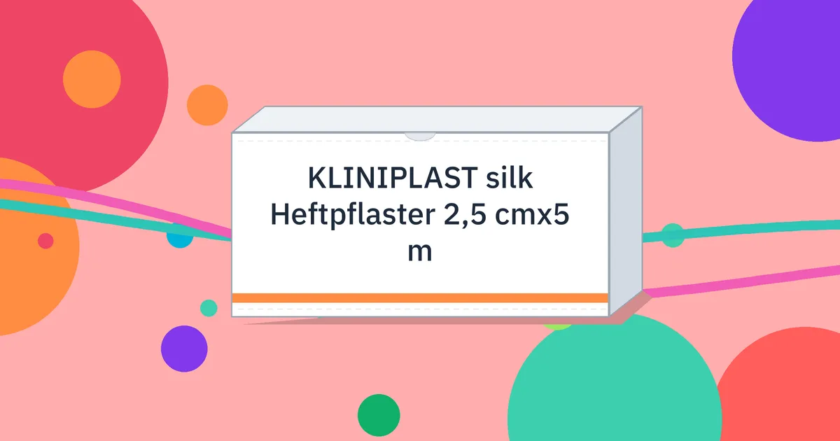 Symbolbild: Packung mit der Aufschrift KLINIPLAST silk Heftpflaster 2,5 cmx5 m (PZN 19908989) – Verfügbarkeit und Bezug in Apotheken in Frankfurt am Main