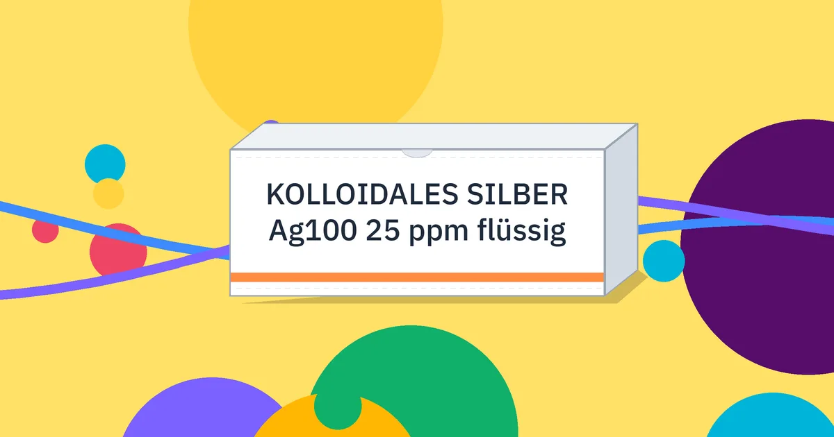 Symbolbild: Packung mit der Aufschrift KOLLOIDALES SILBER Ag100 25 ppm flüssig (PZN 16896719) – Verfügbarkeit und Bezug in Apotheken in Frankfurt am Main