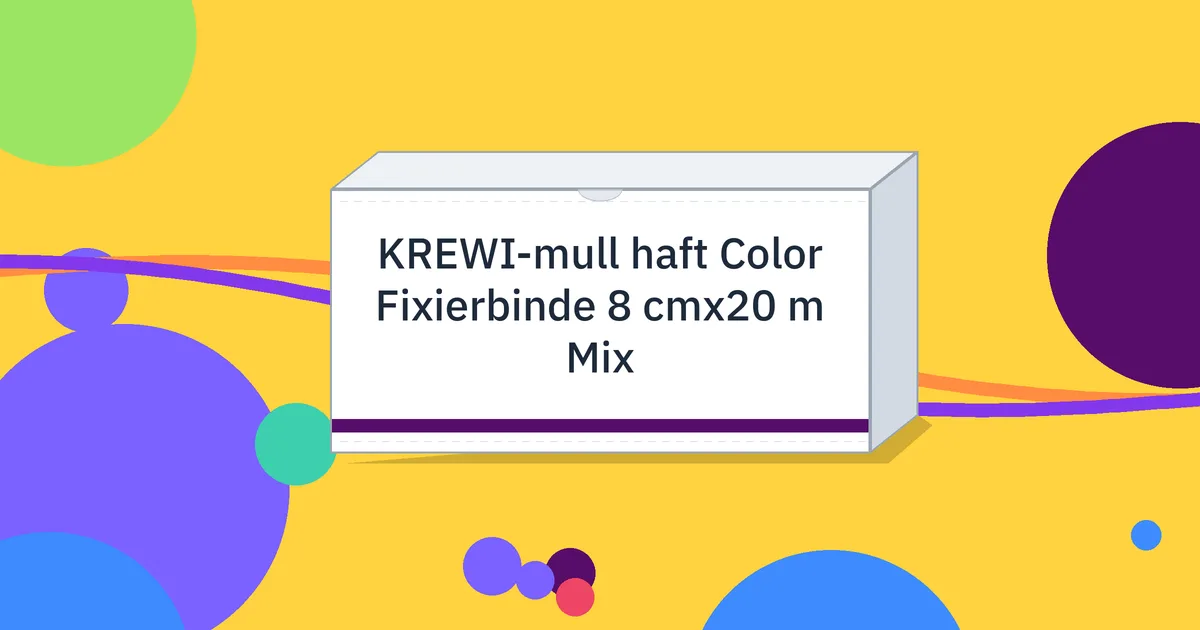 Symbolbild: Packung mit der Aufschrift KREWI-mull haft Color Fixierbinde 8 cmx20 m Mix (PZN 12444541) – Verfügbarkeit und Bezug in Apotheken in Frankfurt am Main