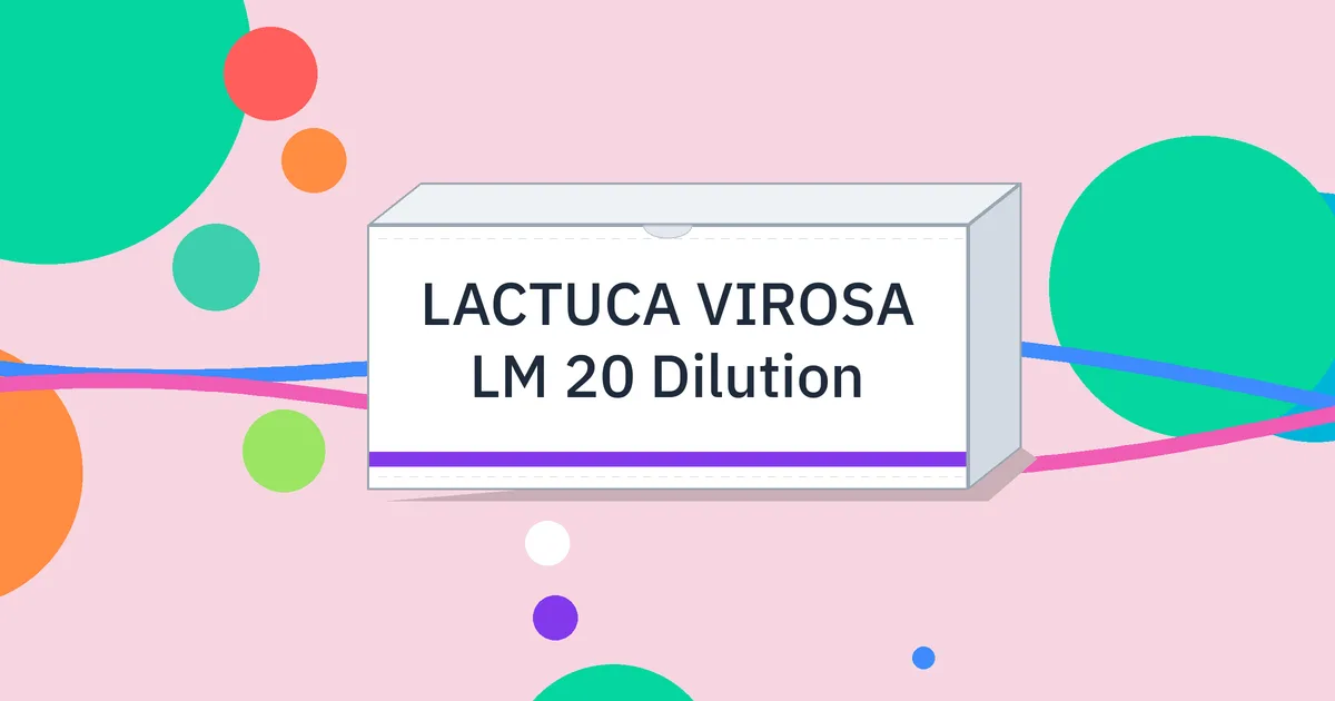 Symbolbild: Packung mit der Aufschrift LACTUCA VIROSA LM 20 Dilution (PZN 13520913) – Verfügbarkeit und Bezug in Apotheken in Frankfurt am Main