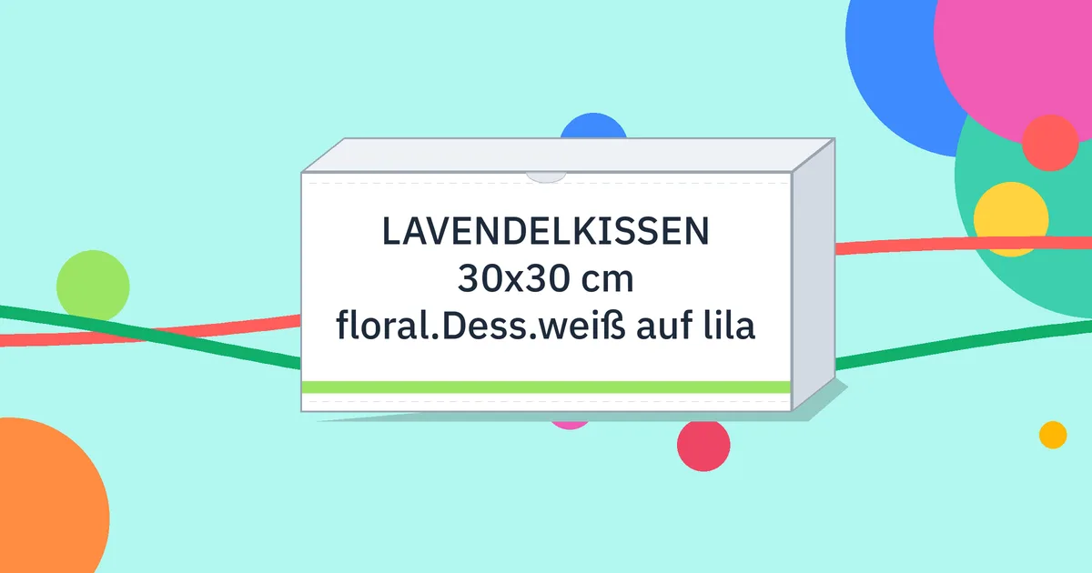 Symbolbild: Packung mit der Aufschrift LAVENDELKISSEN 30x30 cm floral.Dess.weiß auf lila (PZN 16607508) – Verfügbarkeit und Bezug in Apotheken in Frankfurt am Main