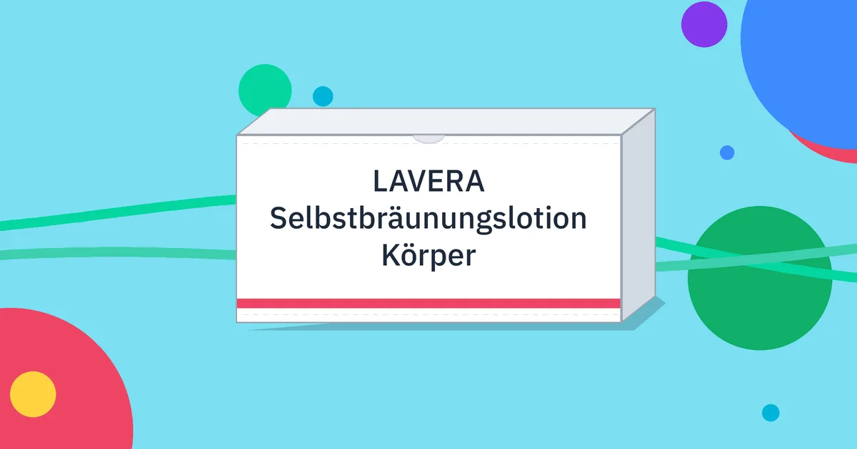 Symbolbild: Packung mit der Aufschrift LAVERA Selbstbräunungslotion Körper (PZN 18332719) – Verfügbarkeit und Bezug in Apotheken in Frankfurt am Main