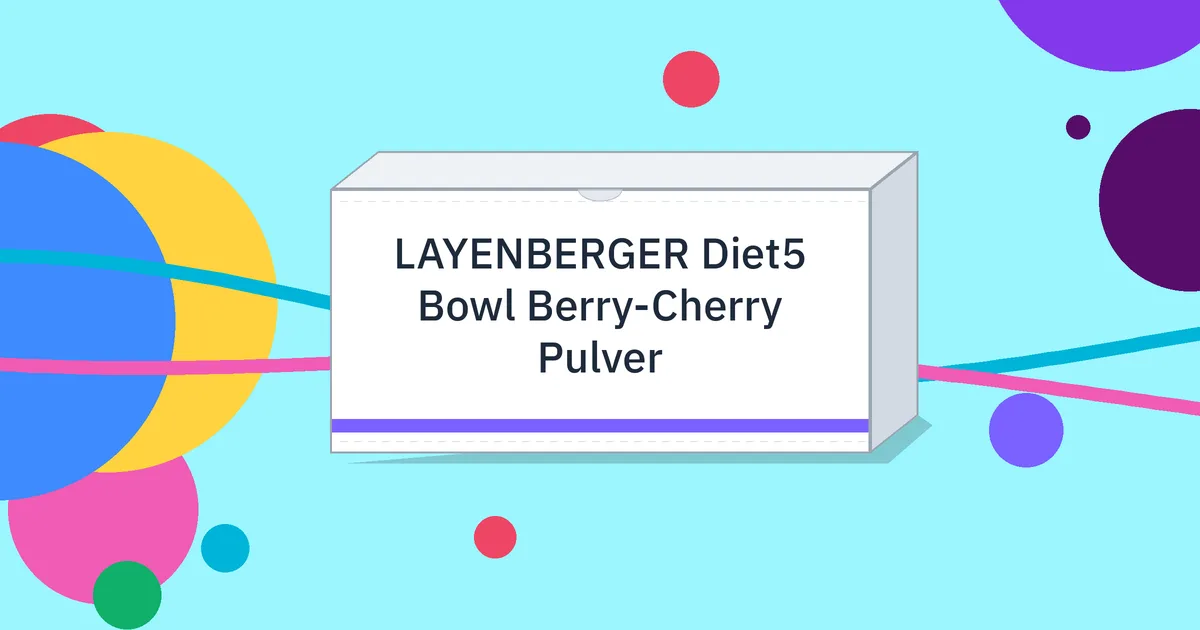 Symbolbild: Packung mit der Aufschrift LAYENBERGER Diet5 Bowl Berry-Cherry Pulver (PZN 18333021) – Verfügbarkeit und Bezug in Apotheken in Frankfurt am Main
