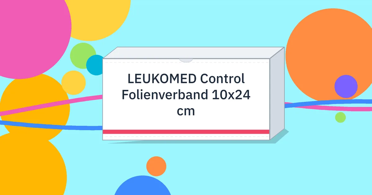 Symbolbild: Packung mit der Aufschrift LEUKOMED Control Folienverband 10x24 cm (PZN 13413548) – Verfügbarkeit und Bezug in Apotheken in Frankfurt am Main