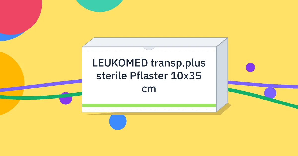 Symbolbild: Packung mit der Aufschrift LEUKOMED transp.plus sterile Pflaster 10x35 cm (PZN 01051057) – Verfügbarkeit und Bezug in Apotheken in Frankfurt am Main