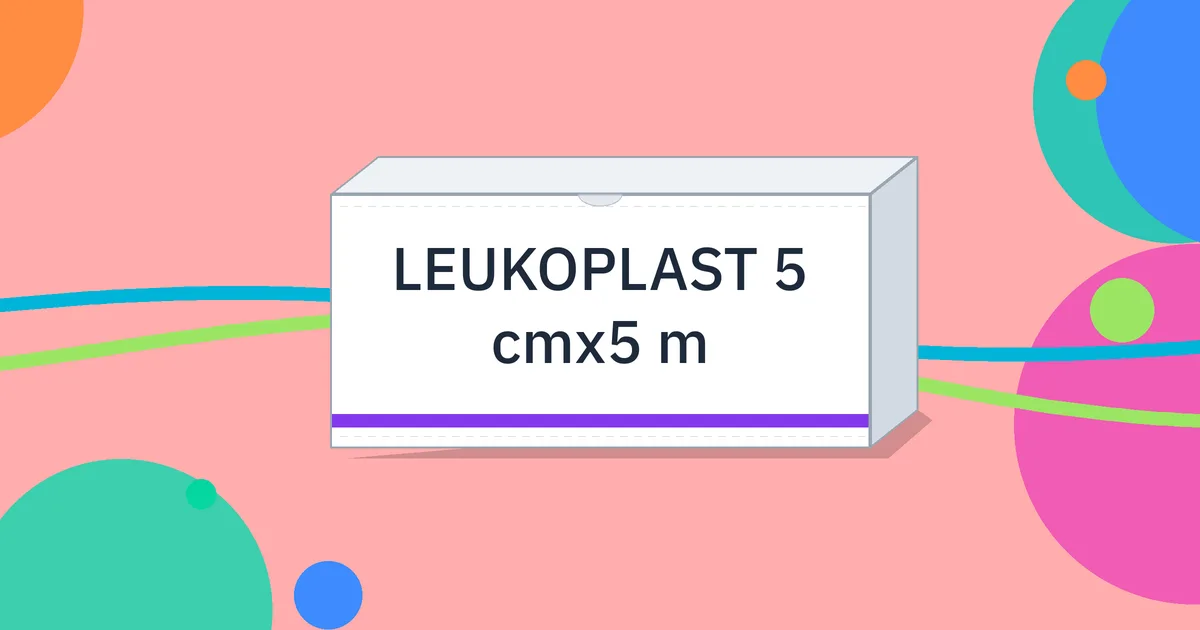 Symbolbild: Packung mit der Aufschrift LEUKOPLAST 5 cmx5 m (PZN 12655315) – Verfügbarkeit und Bezug in Apotheken in Frankfurt am Main
