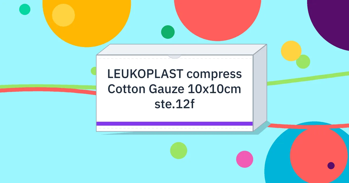 Symbolbild: Packung mit der Aufschrift LEUKOPLAST compress Cotton Gauze 10x10cm ste.12f (PZN 19064184) – Verfügbarkeit und Bezug in Apotheken in Frankfurt am Main