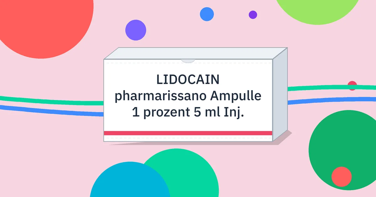 Symbolbild: Packung mit der Aufschrift LIDOCAIN pharmarissano Ampulle 1 prozent 5 ml Inj. (PZN 16816063) – Verfügbarkeit und Bezug in Apotheken in Frankfurt am Main