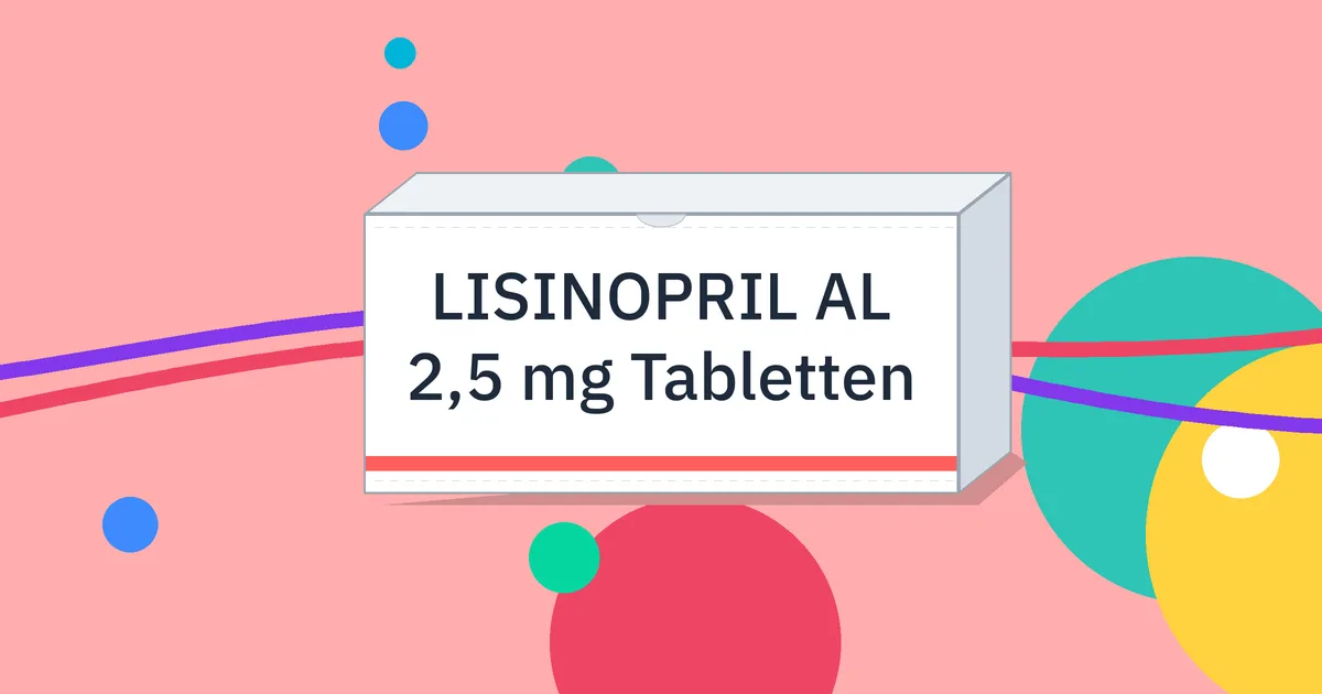 Symbolbild: Packung mit der Aufschrift LISINOPRIL AL 2,5 mg Tabletten (PZN 00879529) – Verfügbarkeit und Bezug in Apotheken in Frankfurt am Main