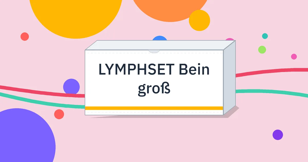 Symbolbild: Packung mit der Aufschrift LYMPHSET Bein groß (PZN 18834622) – Verfügbarkeit und Bezug in Apotheken in Frankfurt am Main
