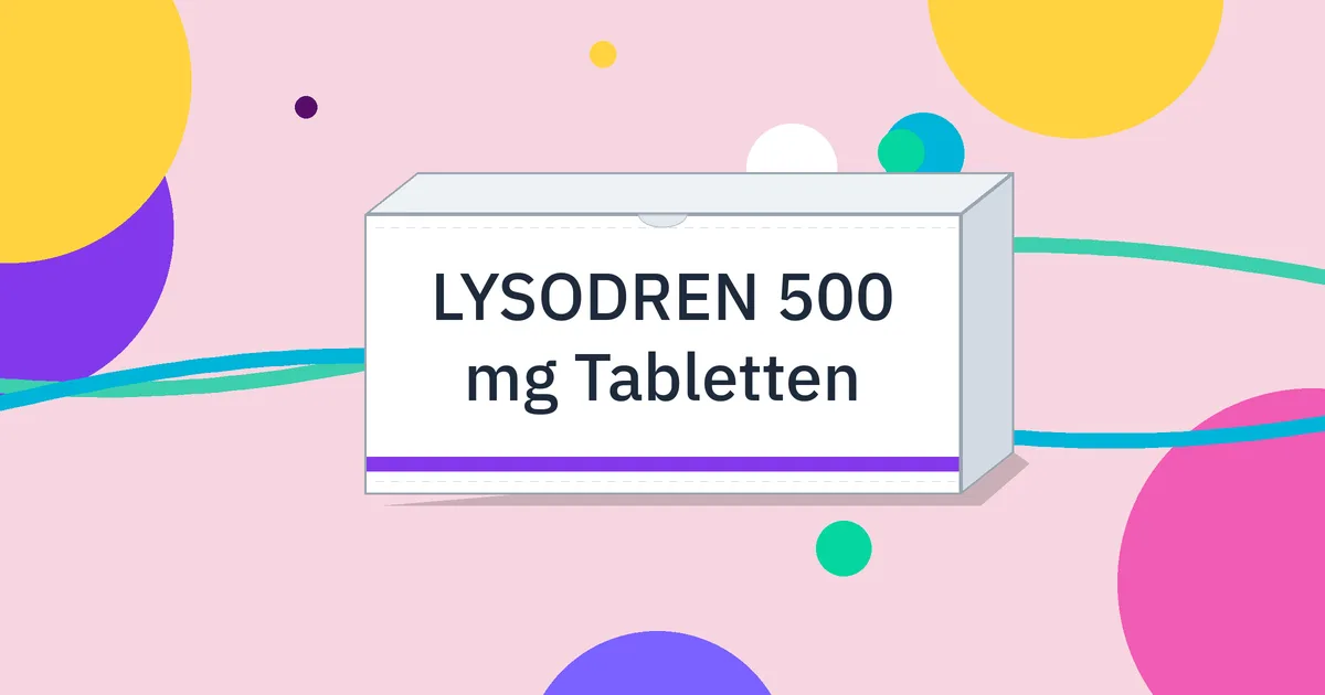 Symbolbild: Packung mit der Aufschrift LYSODREN 500 mg Tabletten (PZN 05480737) – Verfügbarkeit und Bezug in Apotheken in Frankfurt am Main