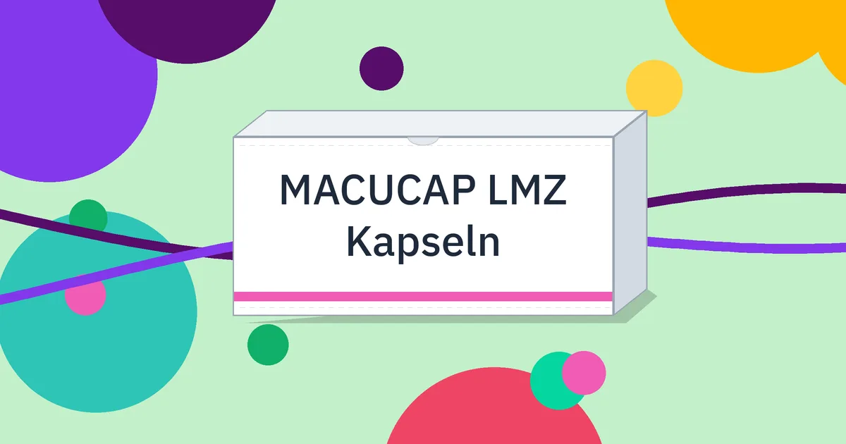 Symbolbild: Packung mit der Aufschrift MACUCAP LMZ Kapseln (PZN 13986942) – Verfügbarkeit und Bezug in Apotheken in Frankfurt am Main