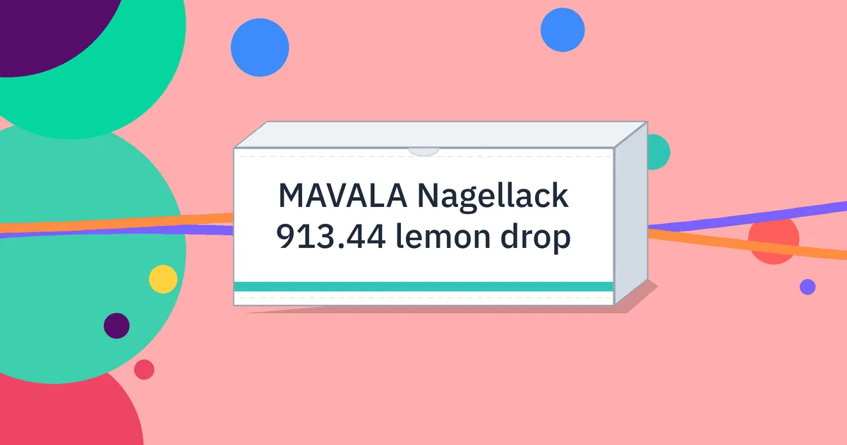 Symbolbild: Packung mit der Aufschrift MAVALA Nagellack 913.44 lemon drop (PZN 14051136) – Verfügbarkeit und Bezug in Apotheken in Frankfurt am Main