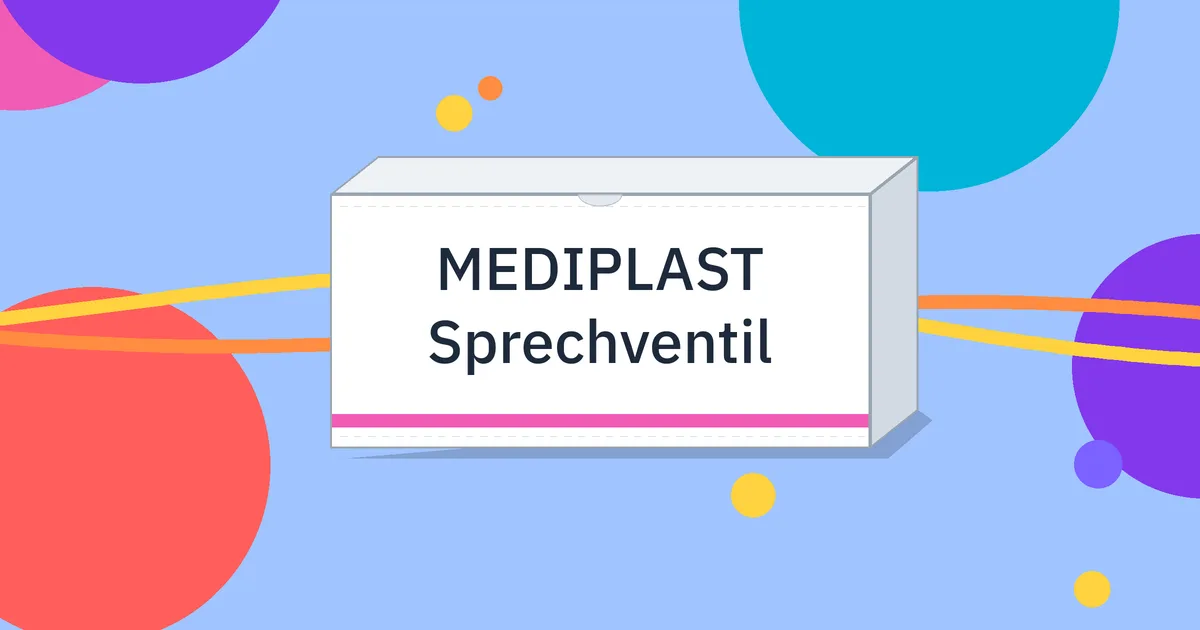 Symbolbild: Packung mit der Aufschrift MEDIPLAST Sprechventil (PZN 04528413) – Verfügbarkeit und Bezug in Apotheken in Frankfurt am Main
