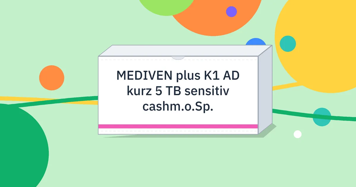Symbolbild: Packung mit der Aufschrift MEDIVEN plus K1 AD kurz 5 TB sensitiv cashm.o.Sp. (PZN 15053226) – Verfügbarkeit und Bezug in Apotheken in Frankfurt am Main
