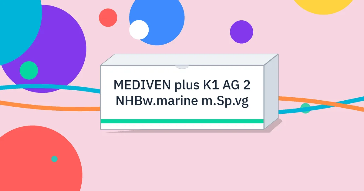 Symbolbild: Packung mit der Aufschrift MEDIVEN plus K1 AG 2 NHBw.marine m.Sp.vg (PZN 15924359) – Verfügbarkeit und Bezug in Apotheken in Frankfurt am Main