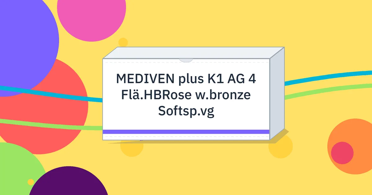 Symbolbild: Packung mit der Aufschrift MEDIVEN plus K1 AG 4 Flä.HBRose w.bronze Softsp.vg (PZN 15914243) – Verfügbarkeit und Bezug in Apotheken in Frankfurt am Main