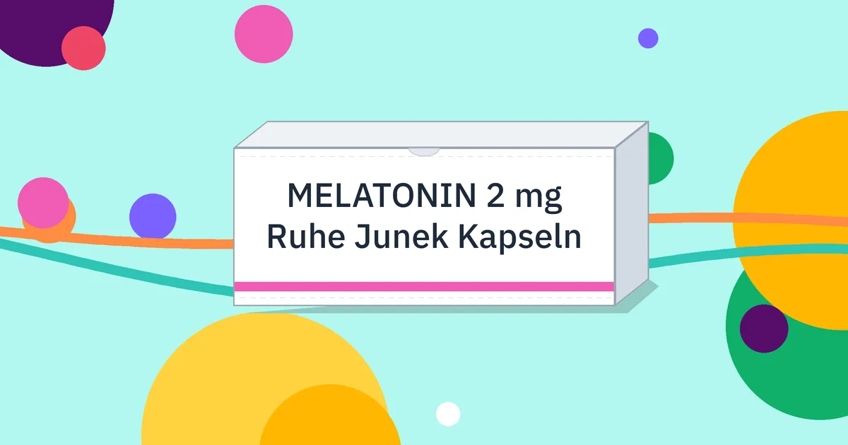 Symbolbild: Packung mit der Aufschrift MELATONIN 2 mg Ruhe Junek Kapseln (PZN 17900357) – Verfügbarkeit und Bezug in Apotheken in Frankfurt am Main