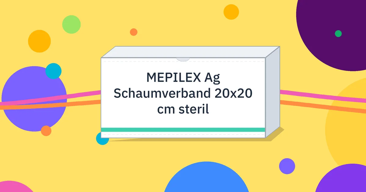 Symbolbild: Packung mit der Aufschrift MEPILEX Ag Schaumverband 20x20 cm steril (PZN 12577207) – Verfügbarkeit und Bezug in Apotheken in Frankfurt am Main