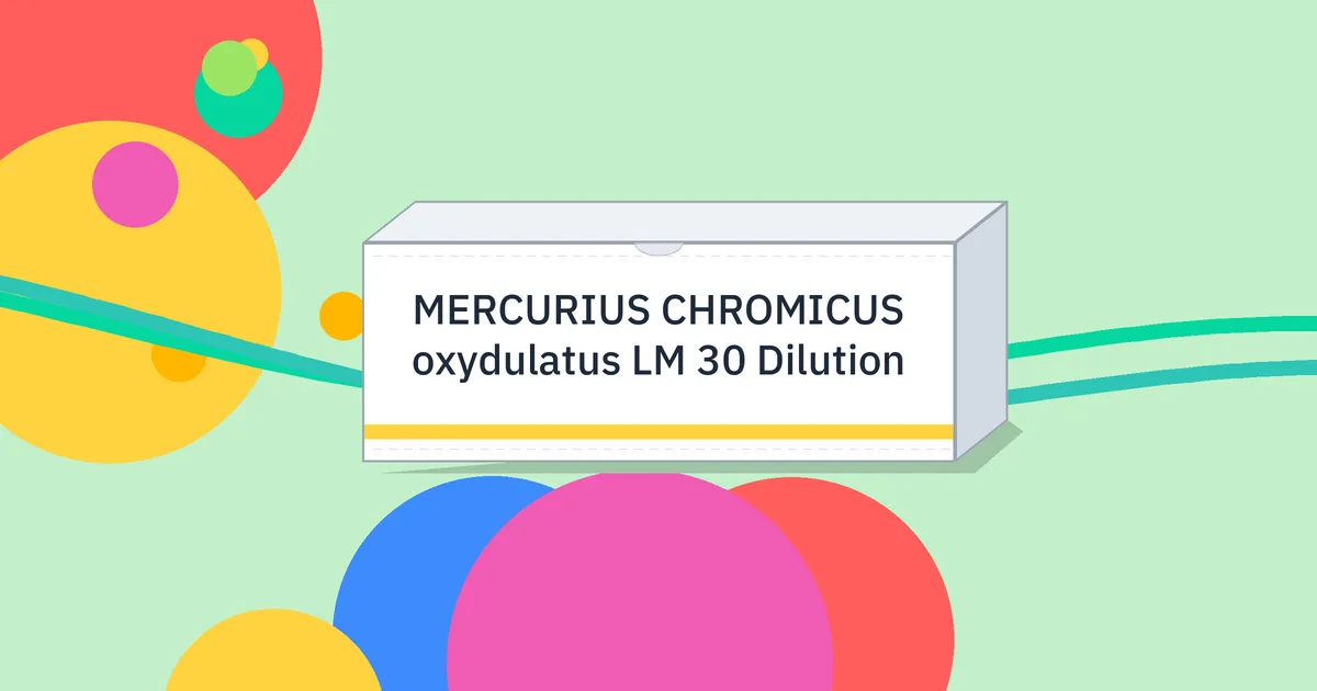 Symbolbild: Packung mit der Aufschrift MERCURIUS CHROMICUS oxydulatus LM 30 Dilution (PZN 12949726) – Verfügbarkeit und Bezug in Apotheken in Frankfurt am Main