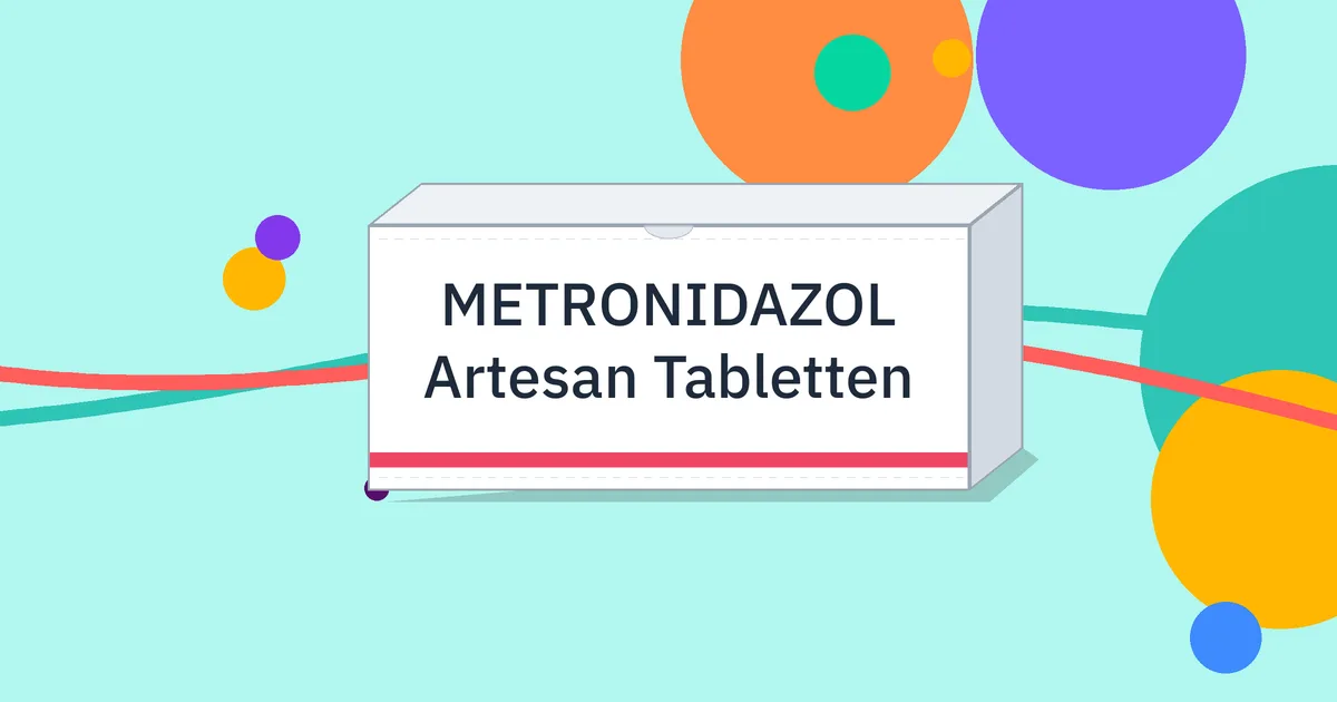 Symbolbild: Packung mit der Aufschrift METRONIDAZOL Artesan Tabletten (PZN 03263987) – Verfügbarkeit und Bezug in Apotheken in Frankfurt am Main
