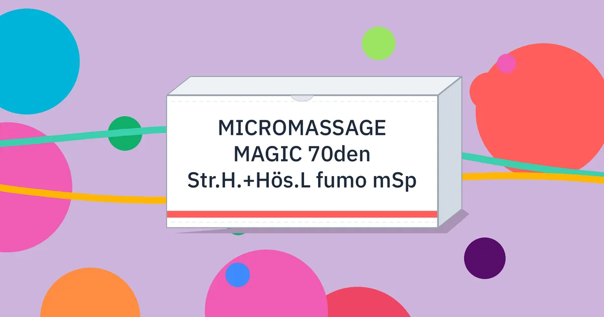 Symbolbild: Packung mit der Aufschrift MICROMASSAGE MAGIC 70den Str.H.+Hös.L fumo mSp (PZN 00555695) – Verfügbarkeit und Bezug in Apotheken in Frankfurt am Main