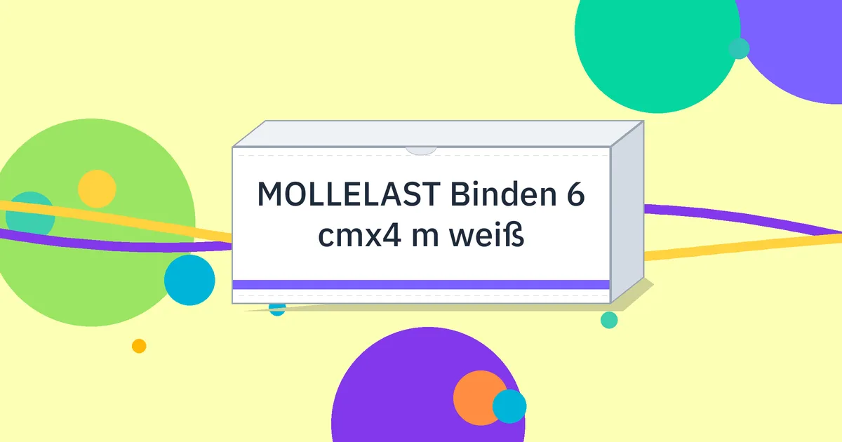 Symbolbild: Packung mit der Aufschrift MOLLELAST Binden 6 cmx4 m weiß (PZN 18170323) – Verfügbarkeit und Bezug in Apotheken in Frankfurt am Main