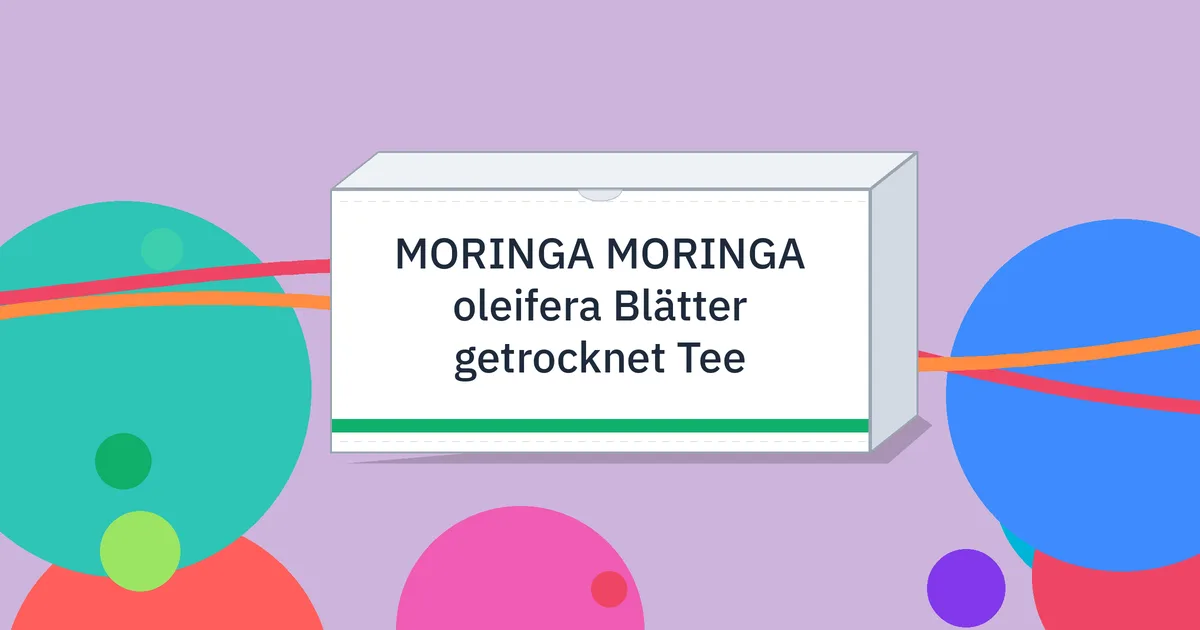 Symbolbild: Packung mit der Aufschrift MORINGA MORINGA oleifera Blätter getrocknet Tee (PZN 13837946) – Verfügbarkeit und Bezug in Apotheken in Frankfurt am Main