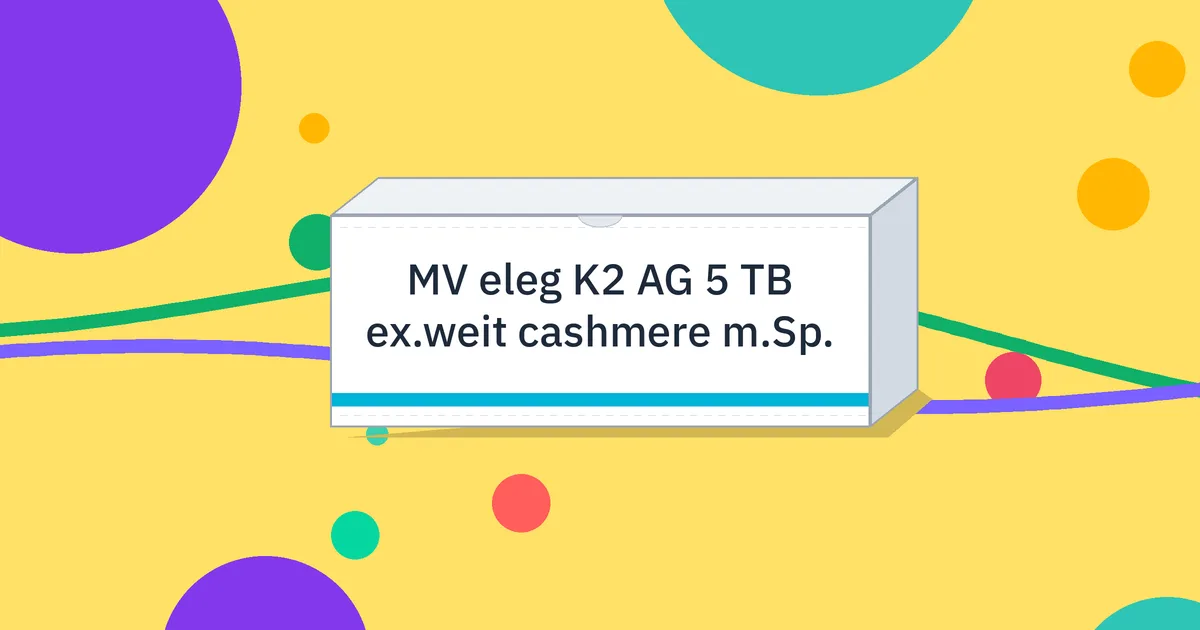 Symbolbild: Packung mit der Aufschrift MV eleg K2 AG 5 TB ex.weit cashmere m.Sp. (PZN 14679567) – Verfügbarkeit und Bezug in Apotheken in Frankfurt am Main