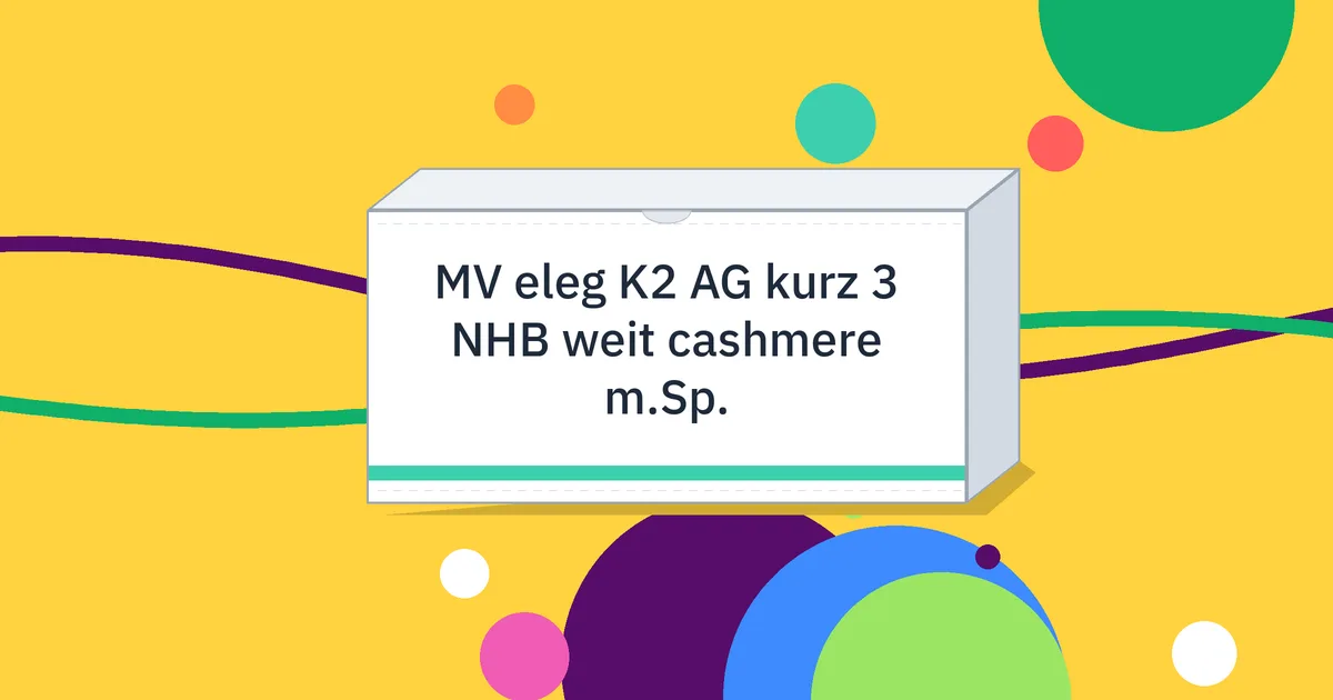 Symbolbild: Packung mit der Aufschrift MV eleg K2 AG kurz 3 NHB weit cashmere m.Sp. (PZN 15714194) – Verfügbarkeit und Bezug in Apotheken in Frankfurt am Main