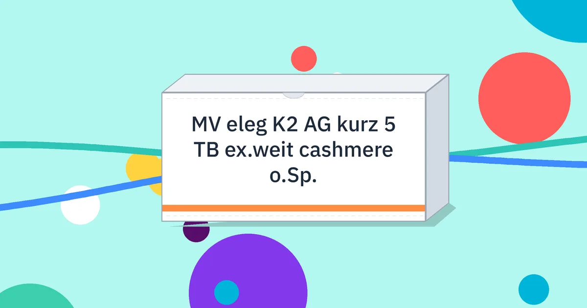 Symbolbild: Packung mit der Aufschrift MV eleg K2 AG kurz 5 TB ex.weit cashmere o.Sp. (PZN 15273749) – Verfügbarkeit und Bezug in Apotheken in Frankfurt am Main