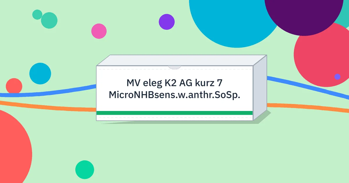Symbolbild: Packung mit der Aufschrift MV eleg K2 AG kurz 7 MicroNHBsens.w.anthr.SoSp. (PZN 16071491) – Verfügbarkeit und Bezug in Apotheken in Frankfurt am Main