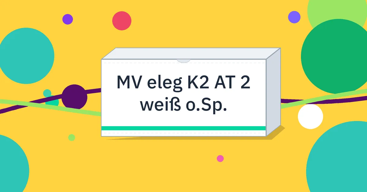 Symbolbild: Packung mit der Aufschrift MV eleg K2 AT 2 weiß o.Sp. (PZN 00311935) – Verfügbarkeit und Bezug in Apotheken in Frankfurt am Main