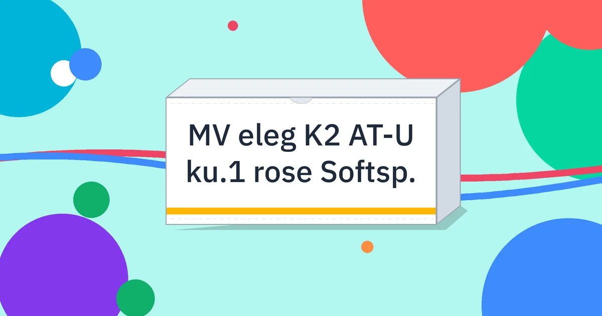 Symbolbild: Packung mit der Aufschrift MV eleg K2 AT-U ku.1 rose Softsp. (PZN 15292356) – Verfügbarkeit und Bezug in Apotheken in Frankfurt am Main