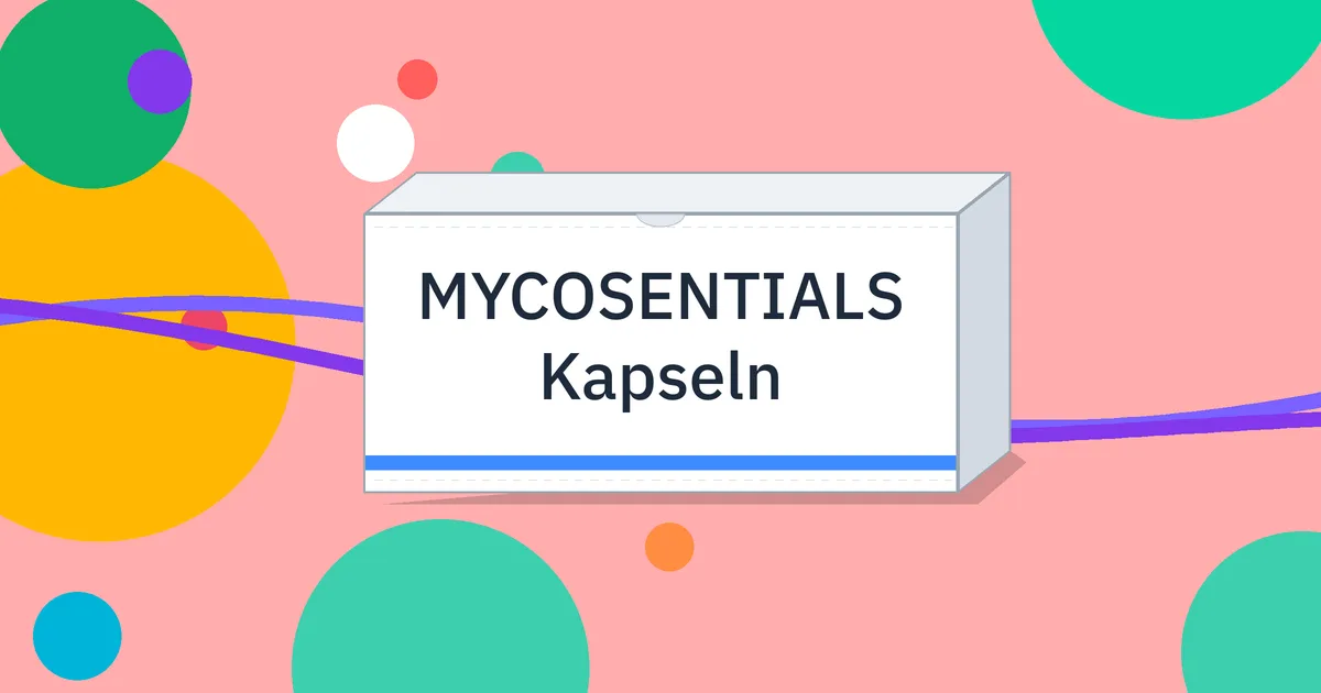 Symbolbild: Packung mit der Aufschrift MYCOSENTIALS Kapseln (PZN 19710661) – Verfügbarkeit und Bezug in Apotheken in Frankfurt am Main