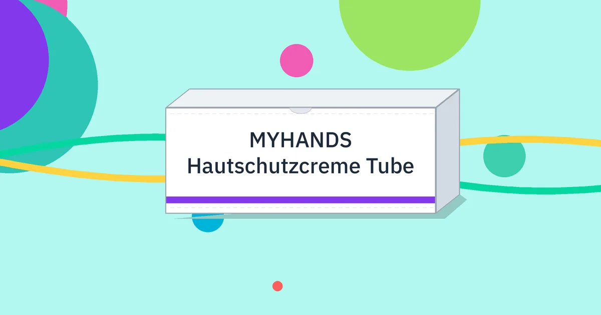 Symbolbild: Packung mit der Aufschrift MYHANDS Hautschutzcreme Tube (PZN 10392797) – Verfügbarkeit und Bezug in Apotheken in Frankfurt am Main
