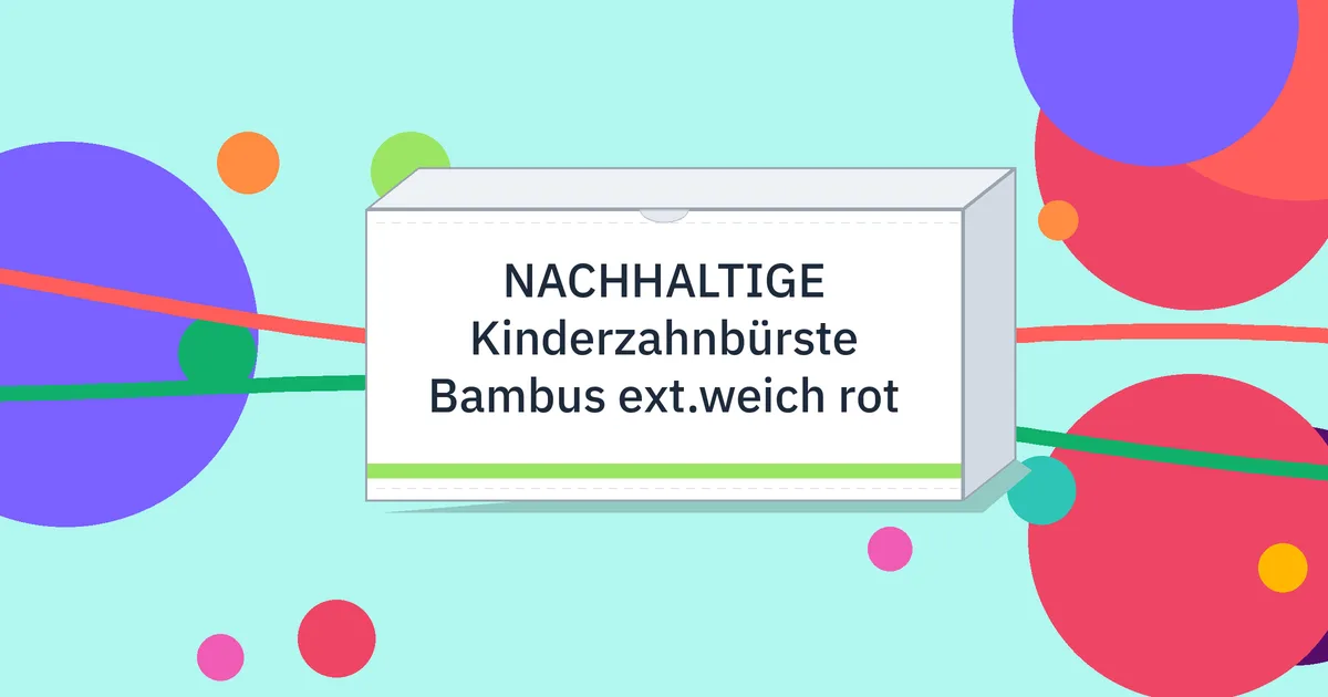 Symbolbild: Packung mit der Aufschrift NACHHALTIGE Kinderzahnbürste Bambus ext.weich rot (PZN 14256074) – Verfügbarkeit und Bezug in Apotheken in Frankfurt am Main