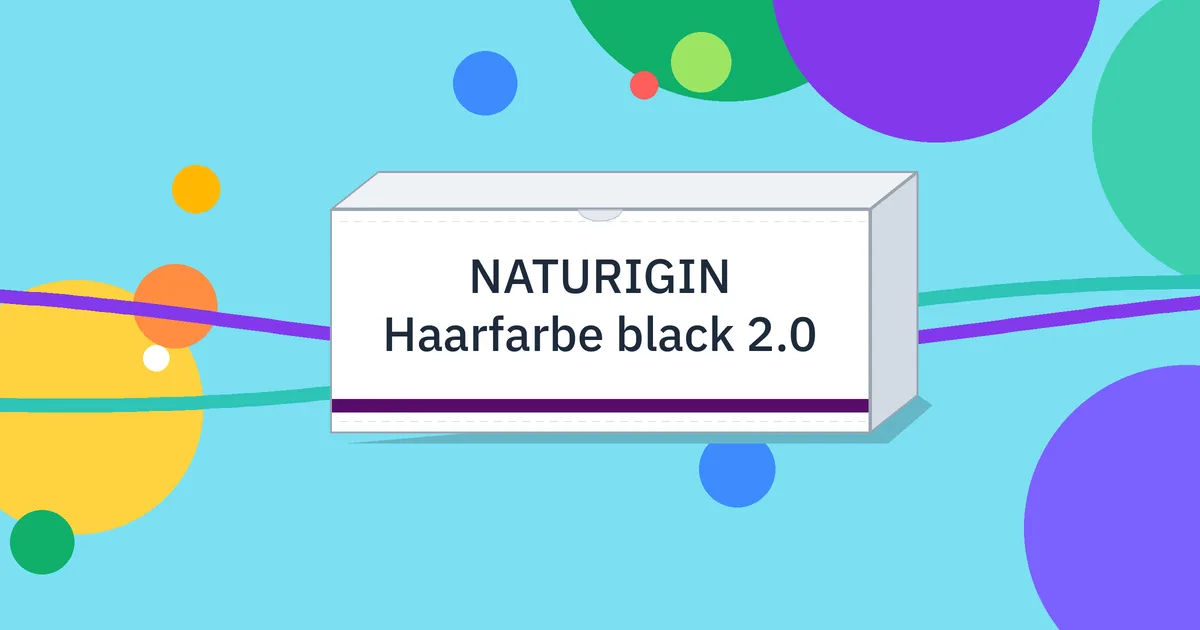 Symbolbild: Packung mit der Aufschrift NATURIGIN Haarfarbe black 2.0 (PZN 18107856) – Verfügbarkeit und Bezug in Apotheken in Frankfurt am Main