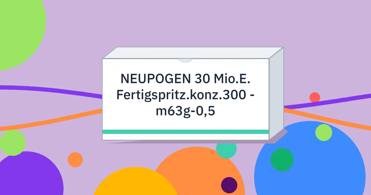Symbolbild: Packung mit der Aufschrift NEUPOGEN 30 Mio.E. Fertigspritz.konz.300 -m63g-0,5 (PZN 19978903) – Verfügbarkeit und Bezug in Apotheken in Frankfurt am Main