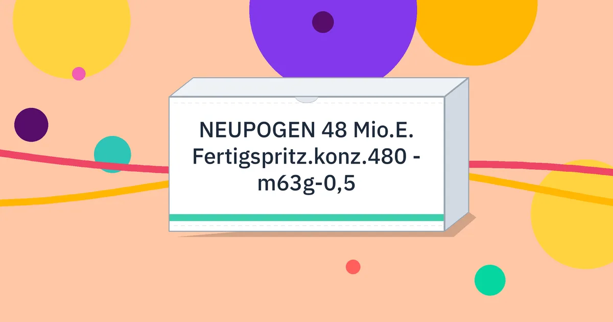 Symbolbild: Packung mit der Aufschrift NEUPOGEN 48 Mio.E. Fertigspritz.konz.480 -m63g-0,5 (PZN 11653716) – Verfügbarkeit und Bezug in Apotheken in Frankfurt am Main