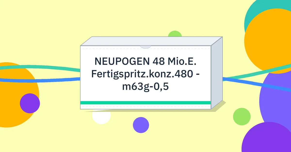 Symbolbild: Packung mit der Aufschrift NEUPOGEN 48 Mio.E. Fertigspritz.konz.480 -m63g-0,5 (PZN 18303310) – Verfügbarkeit und Bezug in Apotheken in Frankfurt am Main